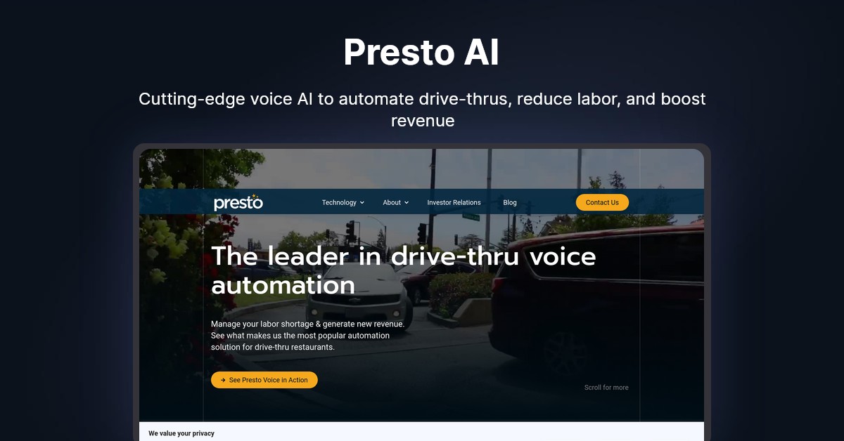Presto AI: AI-Powered Drive-Thru Voice Automation | Deepgram