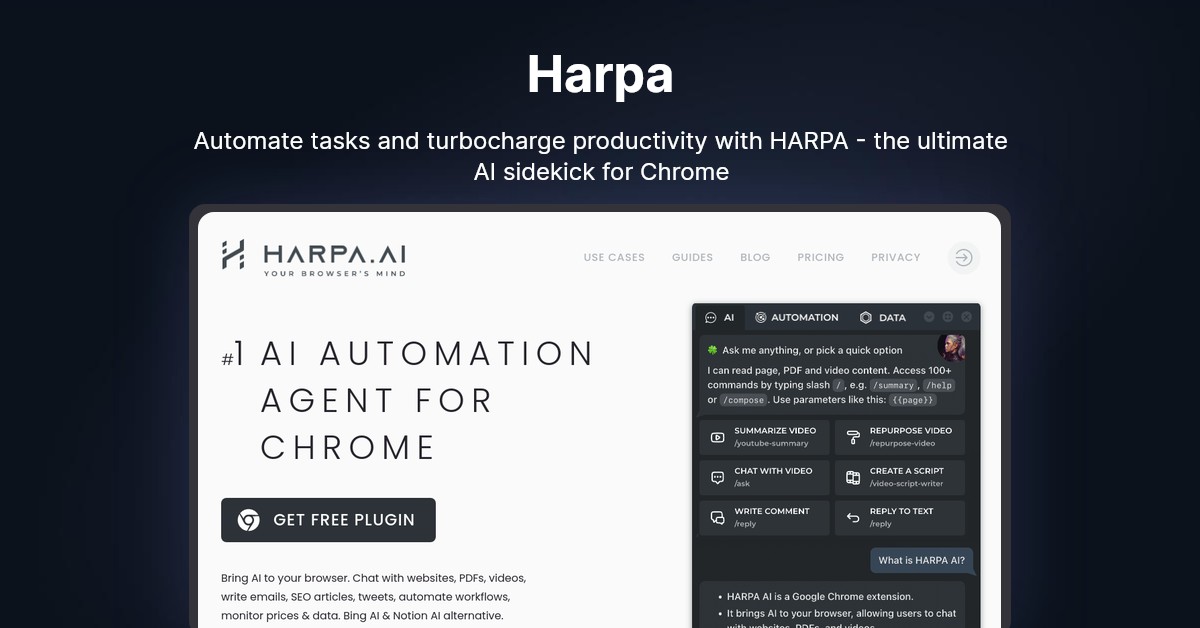 HARPA AI: Your AI-Powered Chrome Assistant | Deepgram