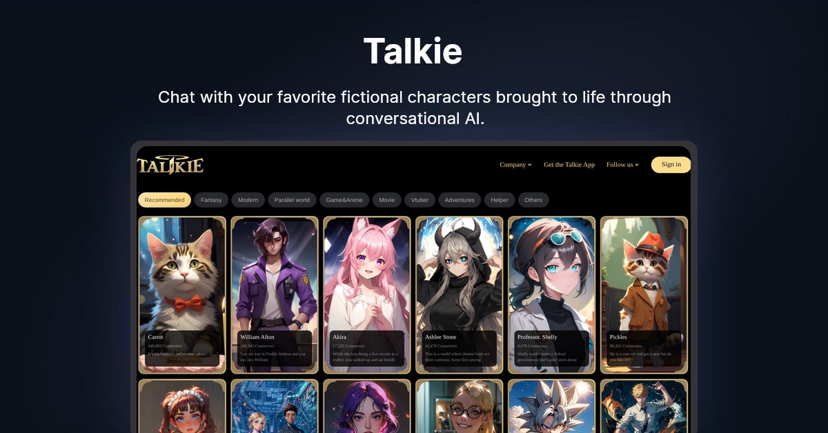 Talkie: AI-Powered Conversational Characters | Deepgram