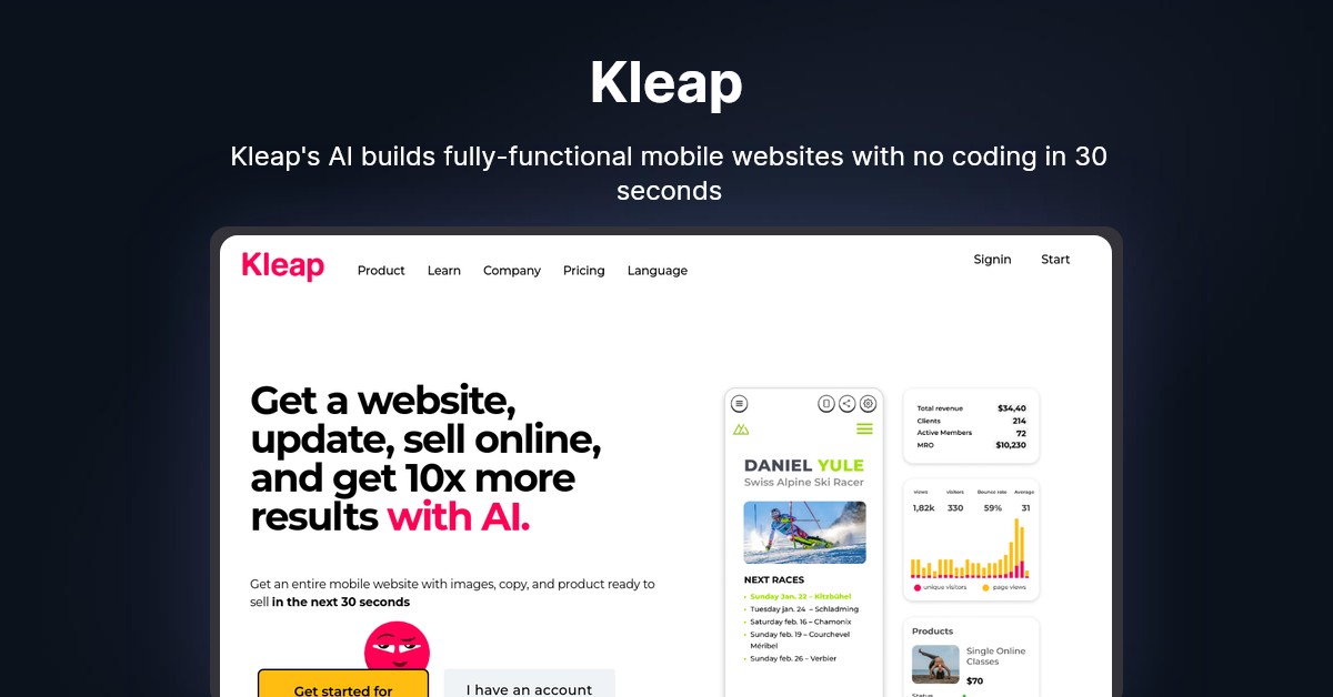 Kleap: AI-Powered Website Builder Creates Sites in 30 Seconds | Deepgram