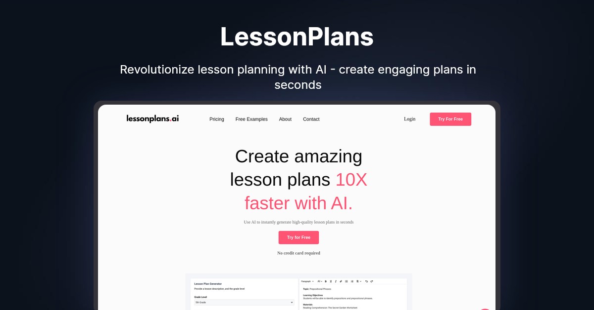 LessonPlans.ai: AI-Powered Lesson Plan Generator for Teachers | Deepgram