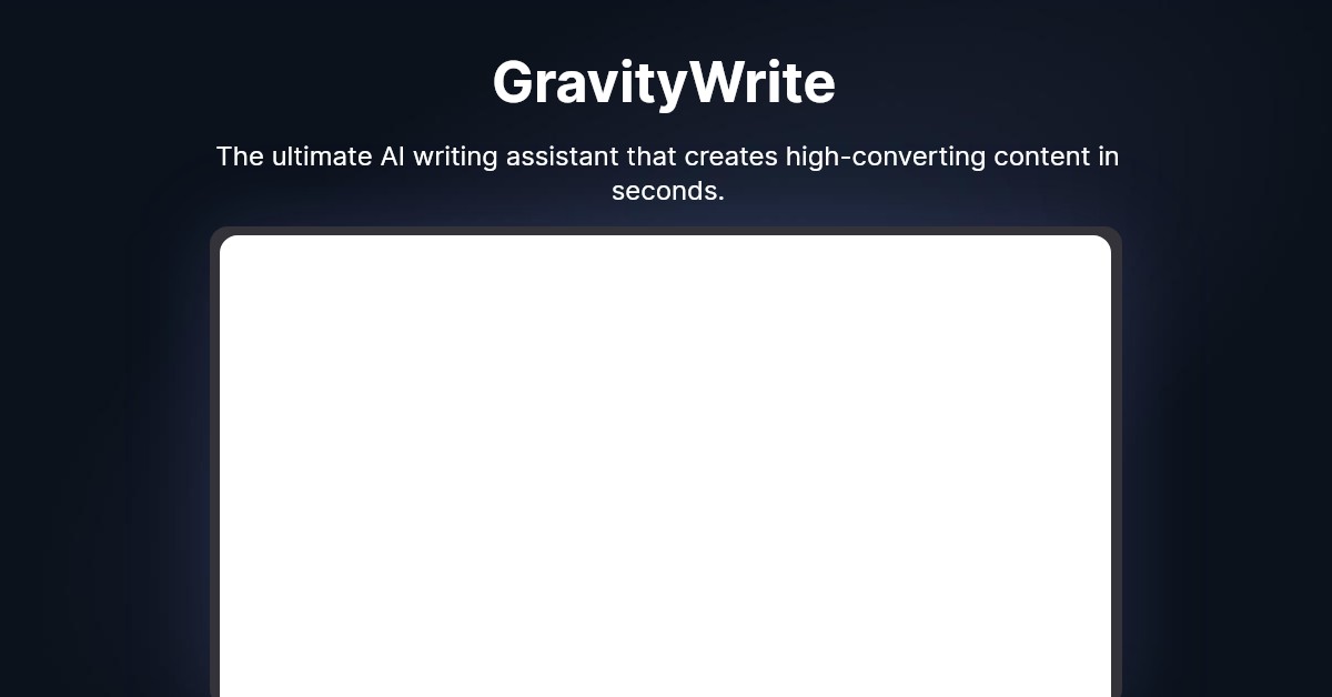 GravityWrite: AI-Powered Writing Assistant & Content Creator | Deepgram