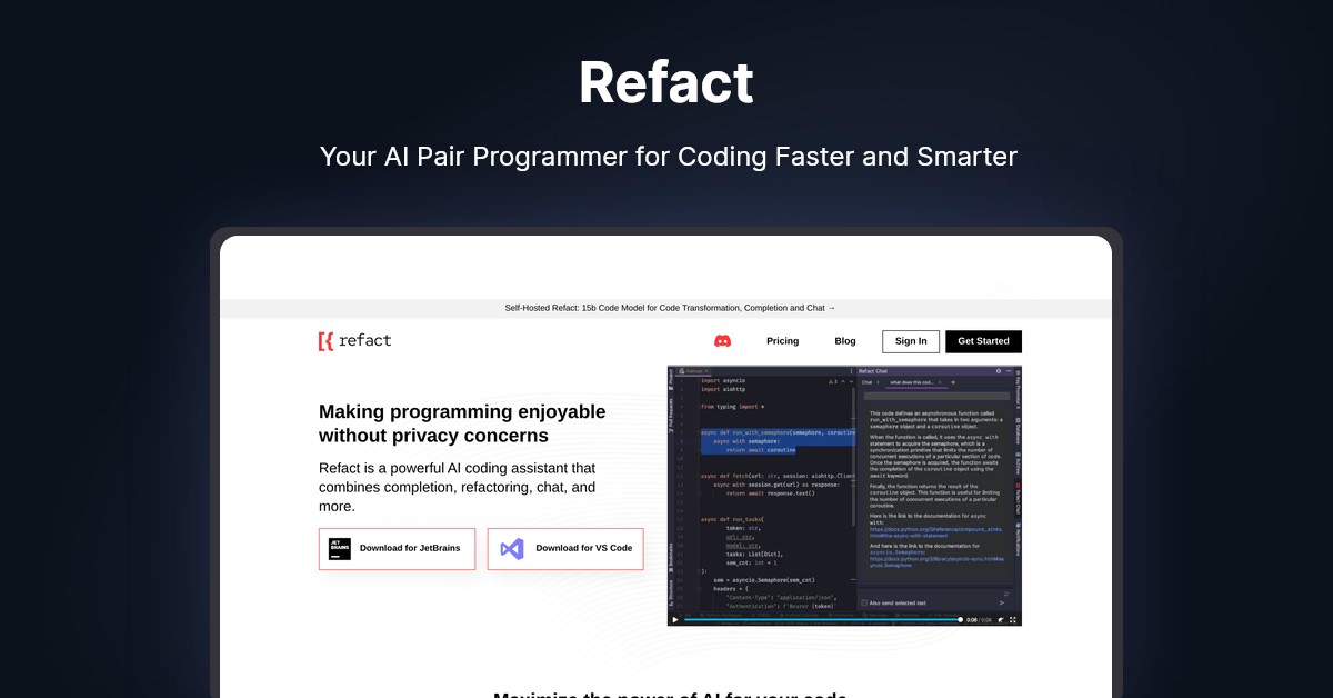Refact Ai Coding Assistant For Faster Smarter Development Deepgram