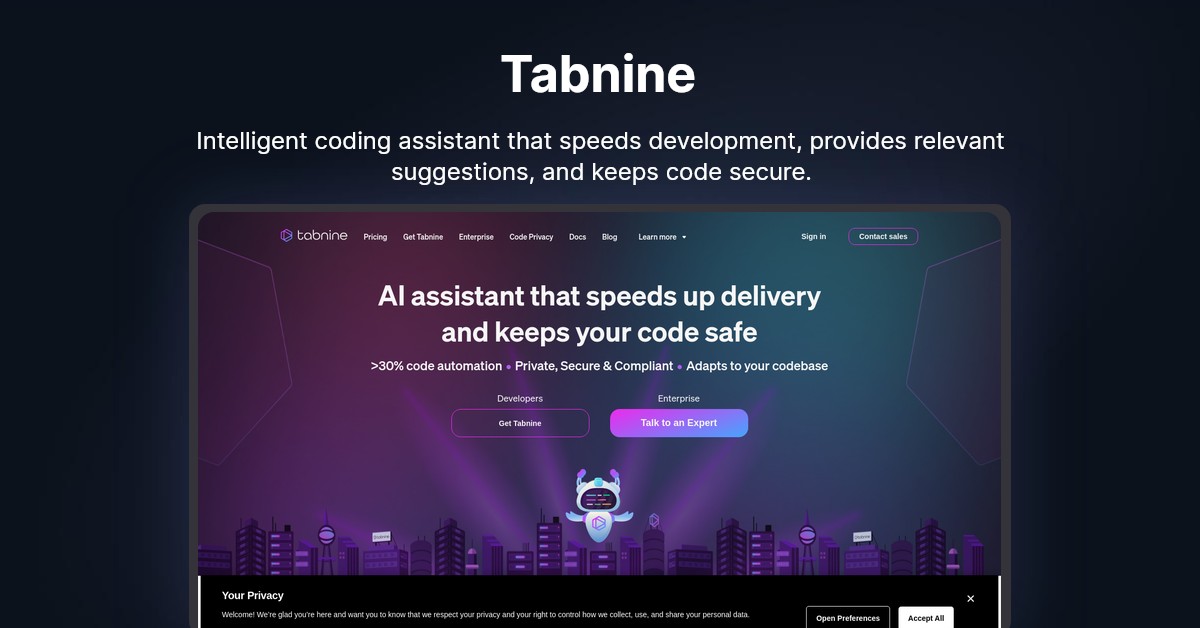 Tabnine: AI Coding Assistant for Faster and Safer Development | Deepgram