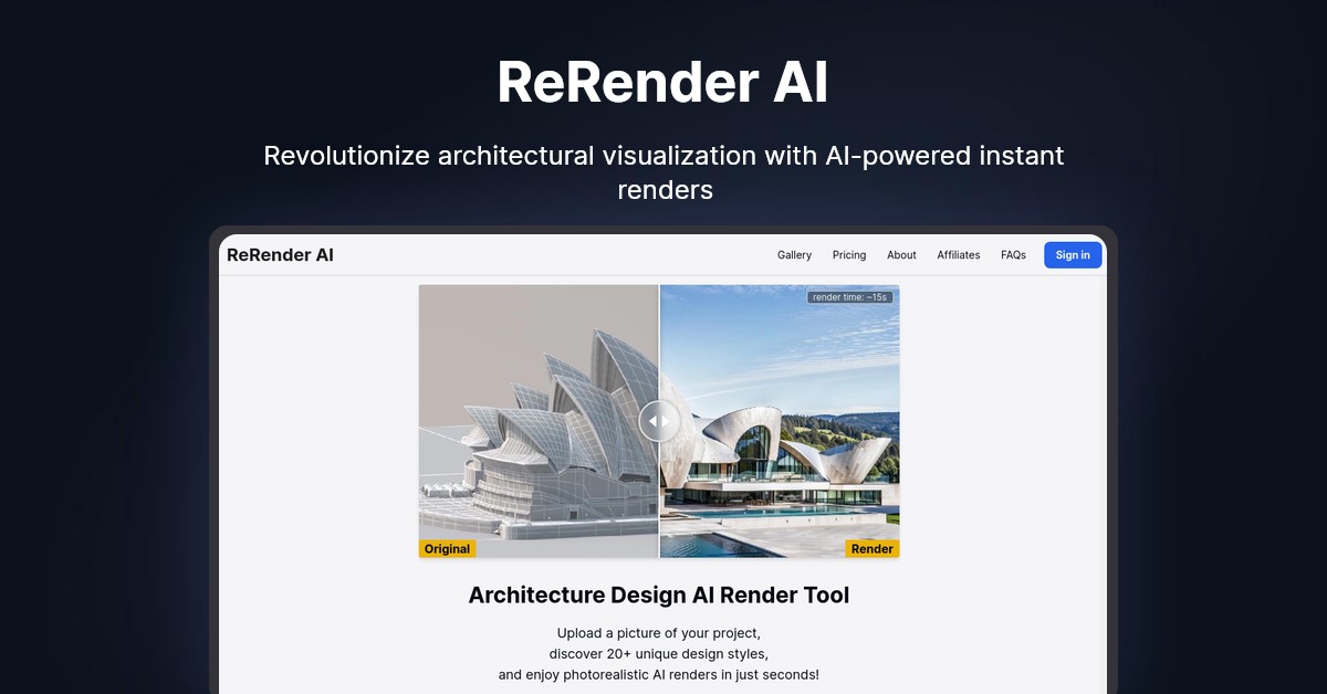 ReRender AI: Instant Photorealistic Renders for Architects & Designers | Deepgram