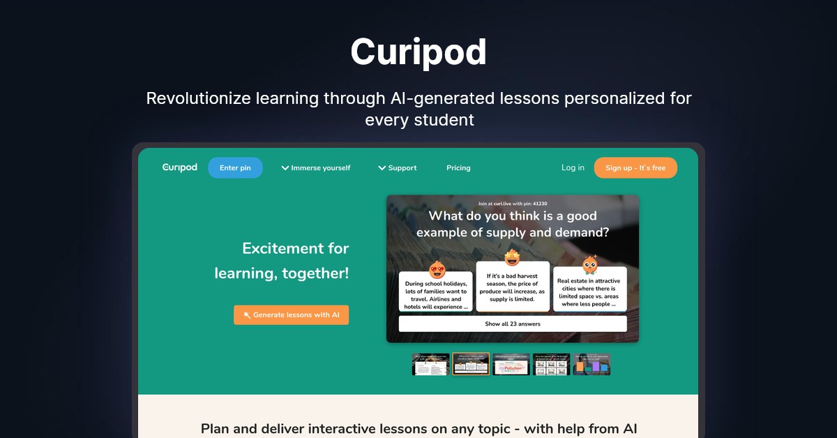 Curipod: AI-Powered Lesson Planning to Spark Student Curiosity | Deepgram